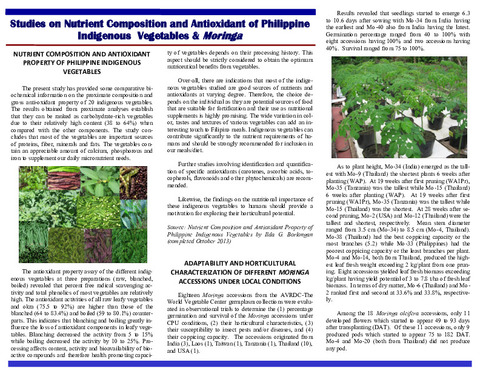 Salient findings (Info. series 12-02)