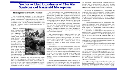 Salient findings (Info. series 14-02)