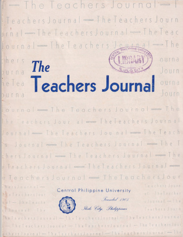 The Teachers Journal Volume 2(2), January 1965
