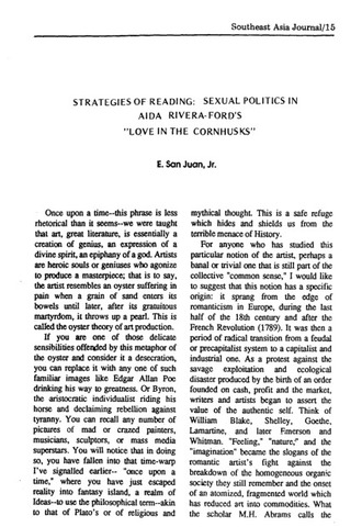 Strategies of reading: Sexual politics in Aida Rivera-Ford's "Love in ...