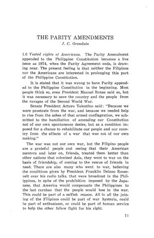 The parity amendments